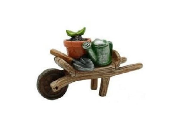 Miniature Fairy Garden Wheelbarrow Wheelbarrow With Watering - Etsy