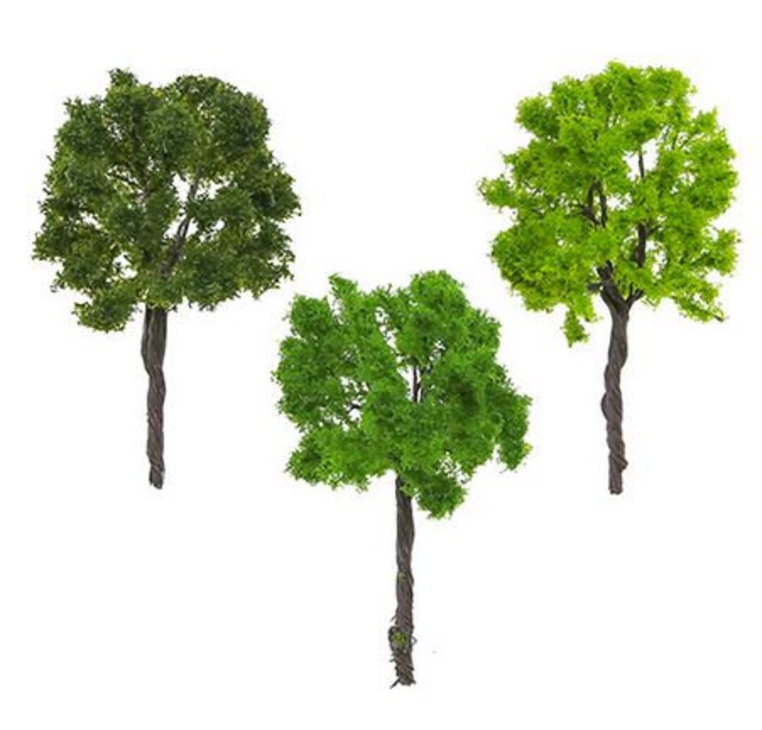 Artificial Tree Trio, 3 Miniature Tree Figurines, Fairy Garden ...