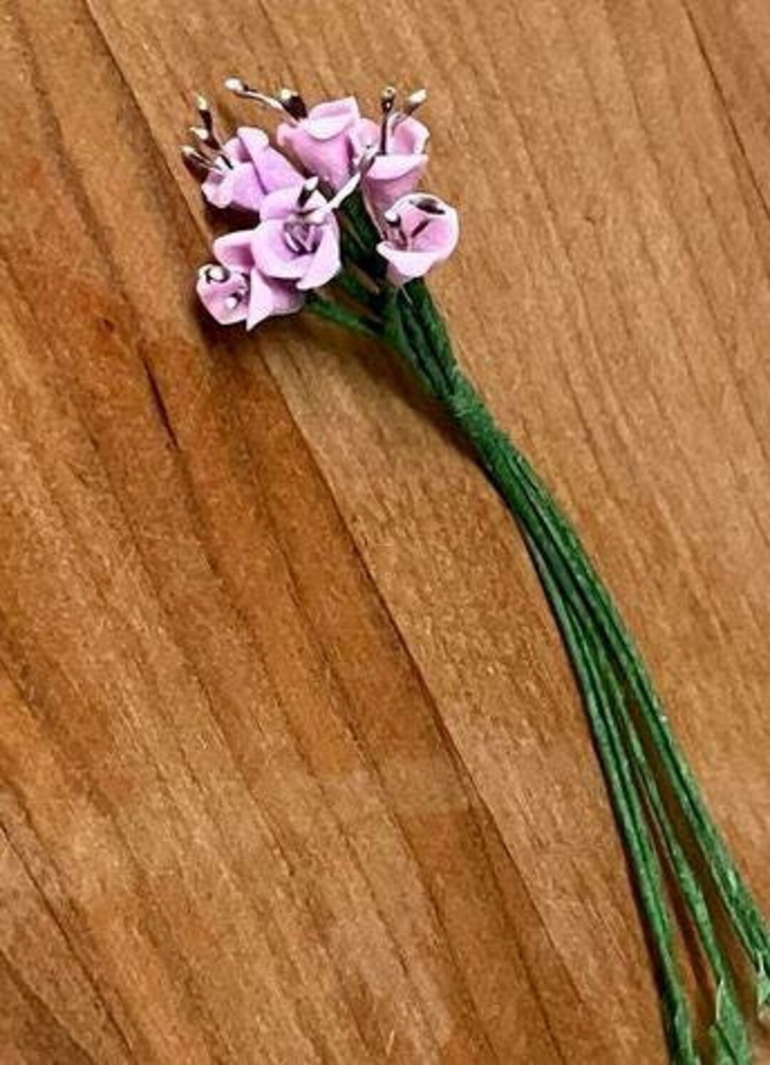 Miniature Artificial Pale Purple Flower Stems. 6 Single Stem Lavender ...