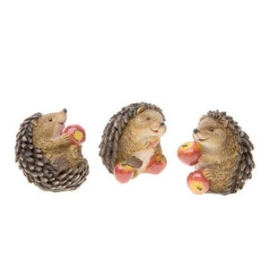 Hedgehog With 3 Apples, Miniature Fairy Garden Hedgehog. Animal Cake ...