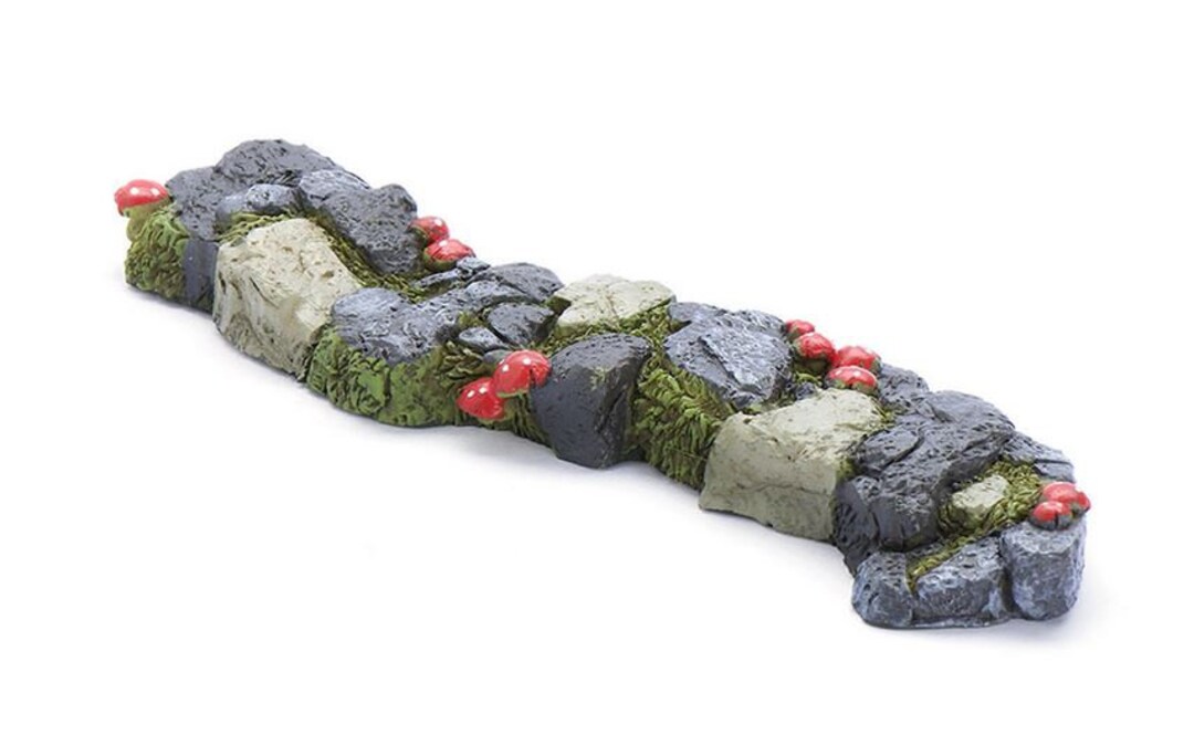 Gray Stone Path With Red Mushrooms, Fairy Garden Landscaping, Terrarium ...
