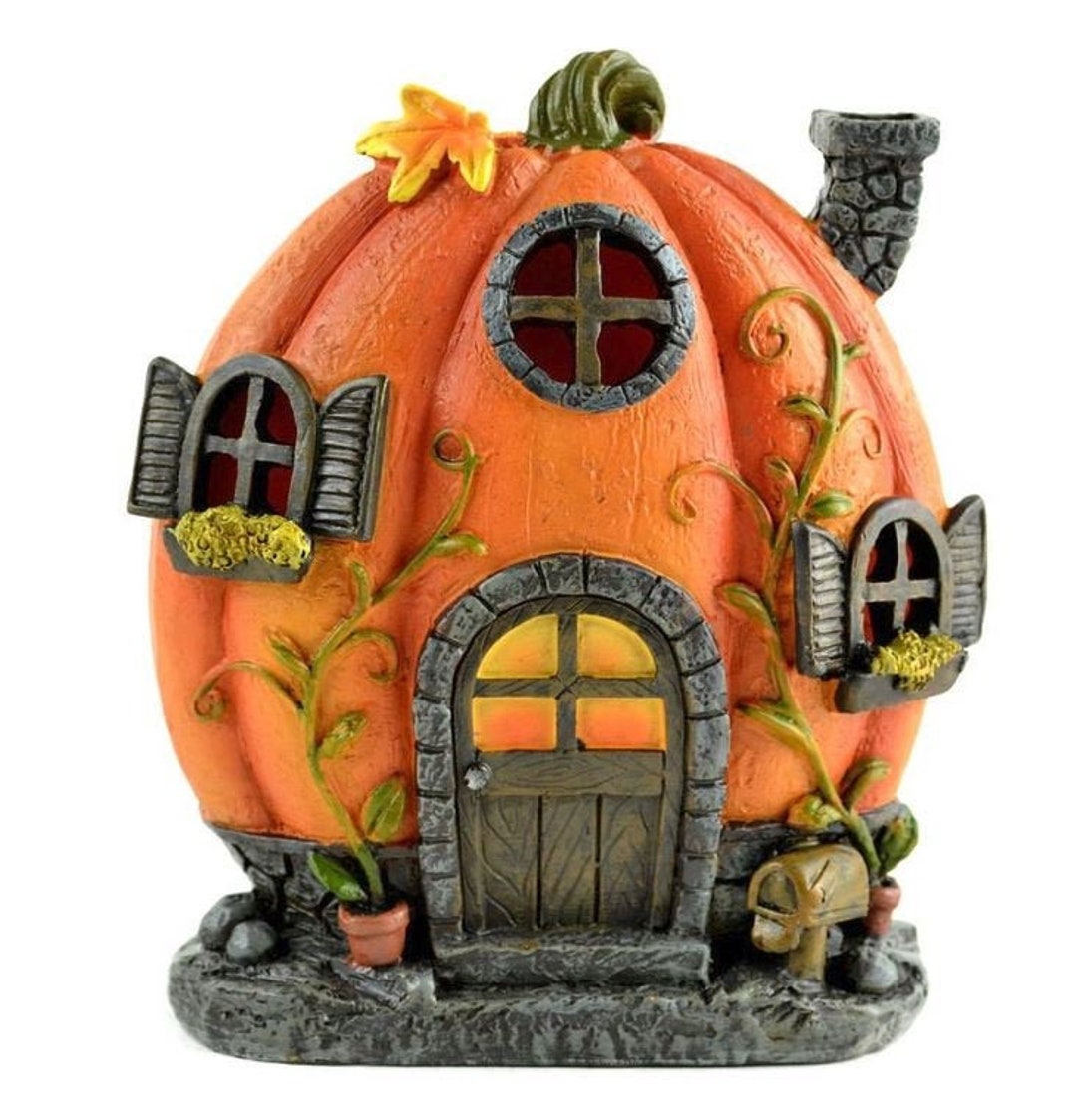 Fairy Garden LED Pumpkin House, Halloween LED House, Fall Table ...
