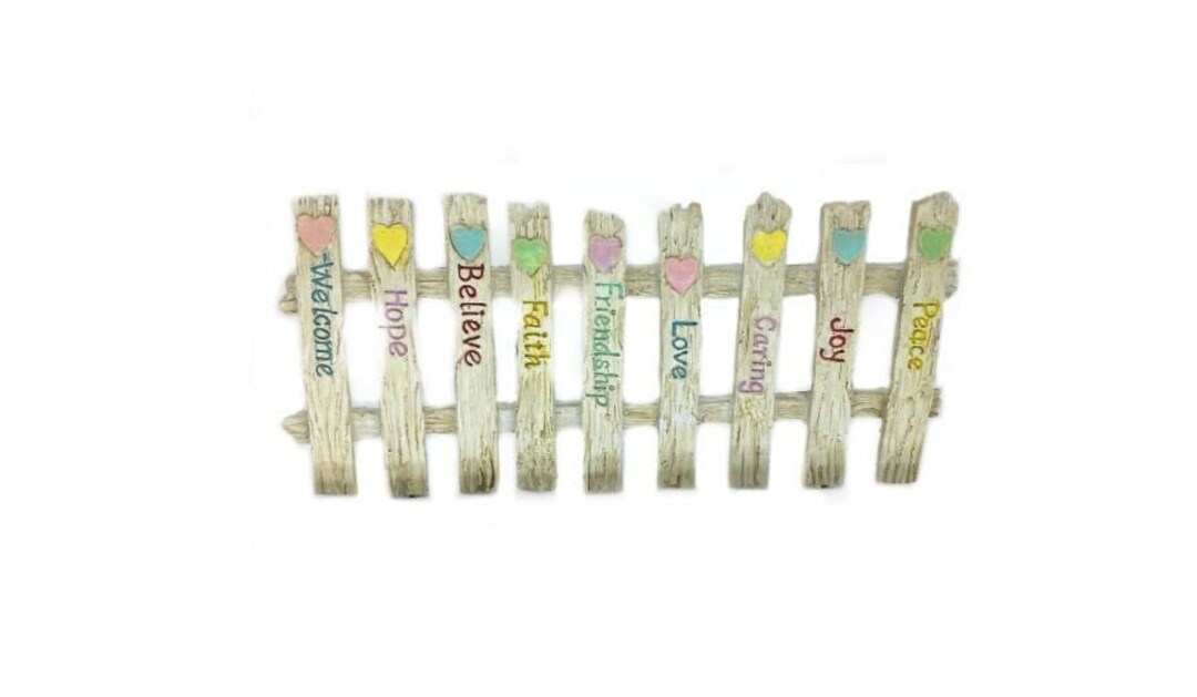Fairy Garden Fence With Words, Friendship Fence, 3" High Inspirational ...
