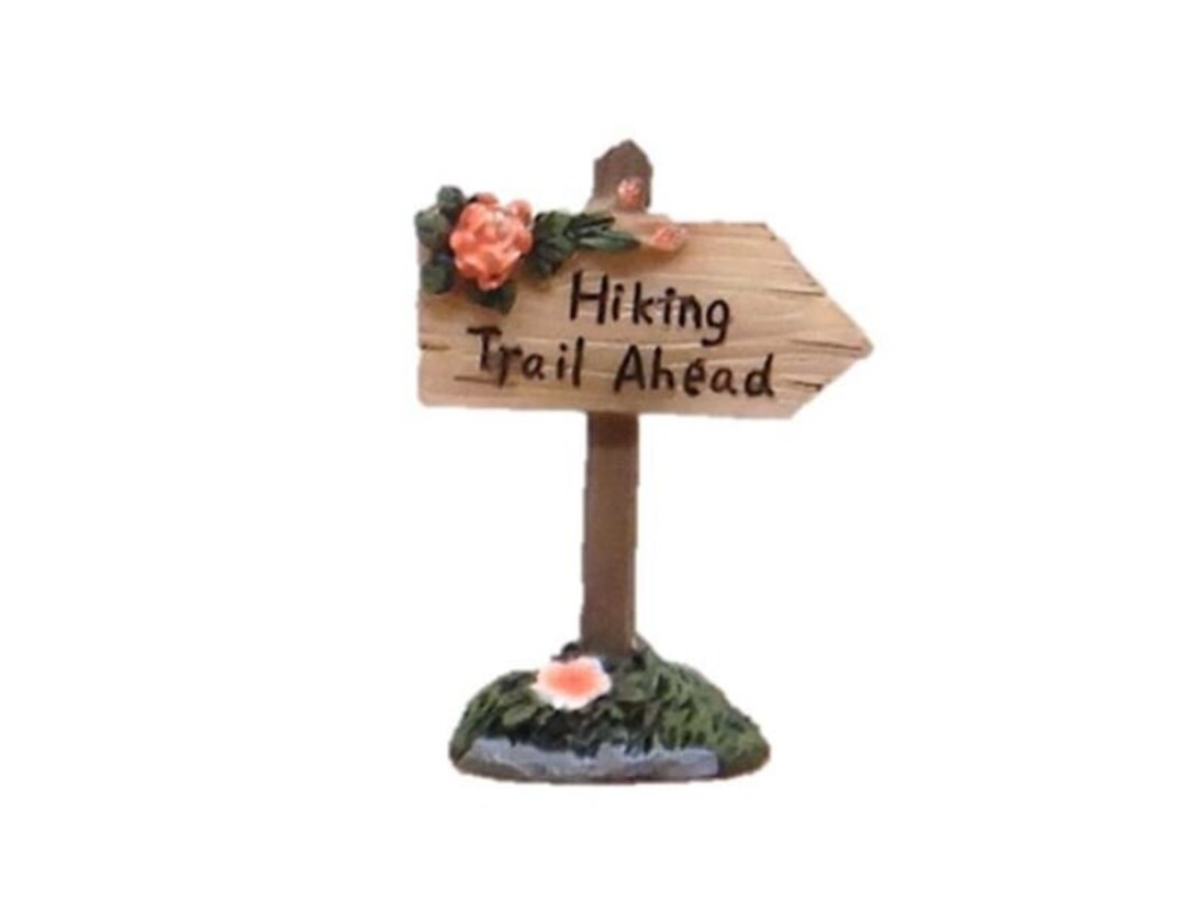 Miniature Hiking Trail Ahead Sign, Spring Sign, Forest Sign, Hiking ...