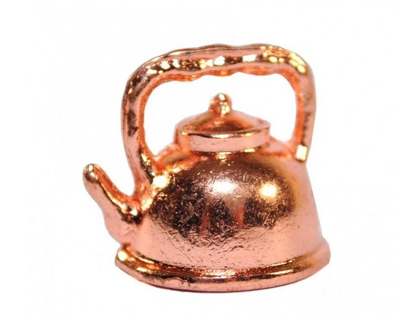 Miniature Shiny Copper Kettle Dollhouse Teapot | Etsy