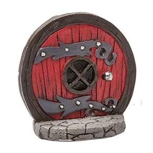 Round Red Miniature Door. Standing Fairy Garden Door - Etsy