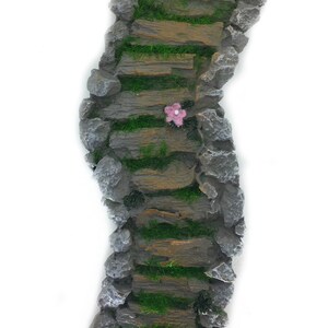 Miniature Wood and Stone Path With Moss and Flowers, Fairy Garden Path ...