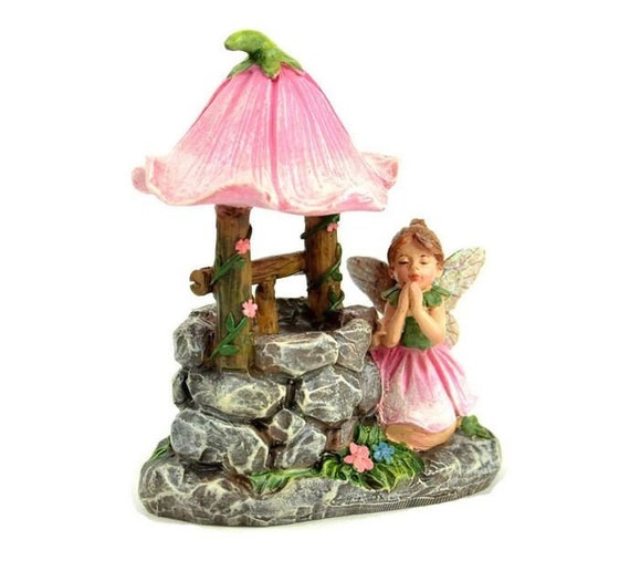 Miniature Well With a Spring Fairy Fairy in Pink by a Wishing | Etsy