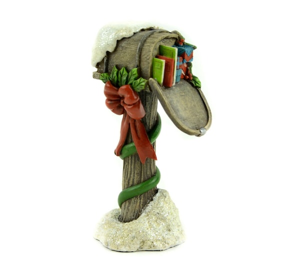 Miniature Holiday Snow Covered Mailbox Christmas Village | Etsy