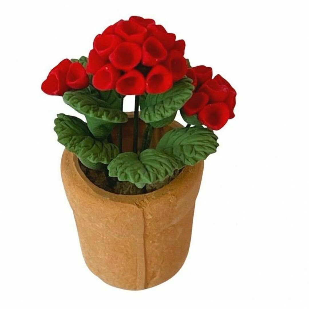 Miniature Artificial Geraniums in a Terracotta Pot for - Etsy