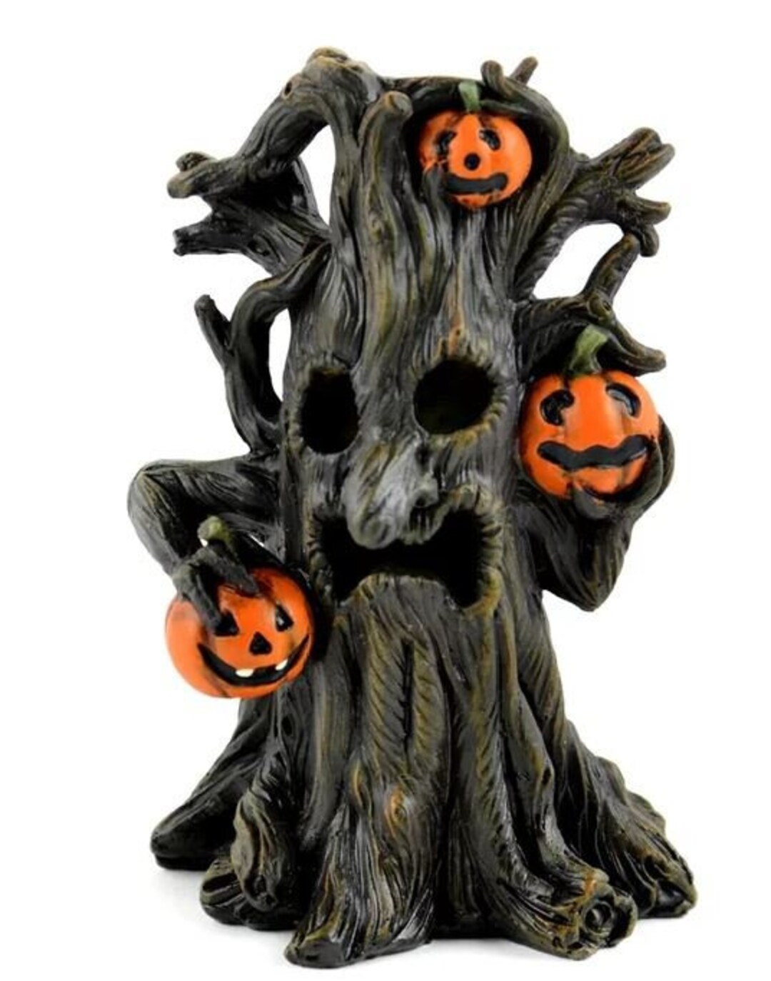 Halloween Tree Miniature, LED Spooky Tree, Brown Tree With Face, Tree ...