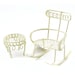 Cream Rocking Chair With Table, Outdoor Dollhouse Furniture, Metal ...