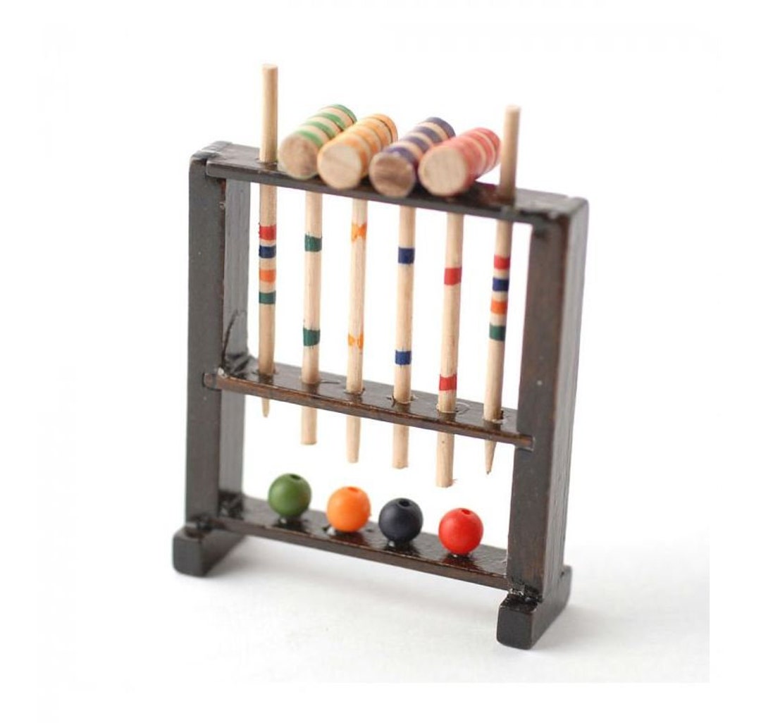 Dollhouse Miniature Croquet Set - Etsy