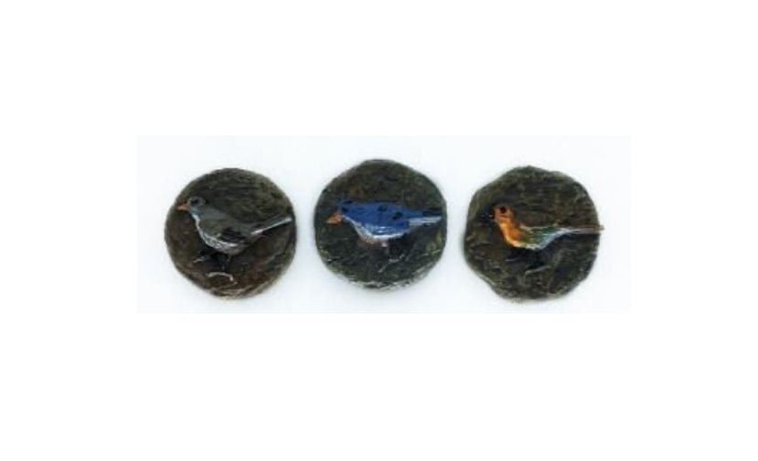 Micro Mini Stepping Stones With Birds, Garden Walking Stones, Fairy ...