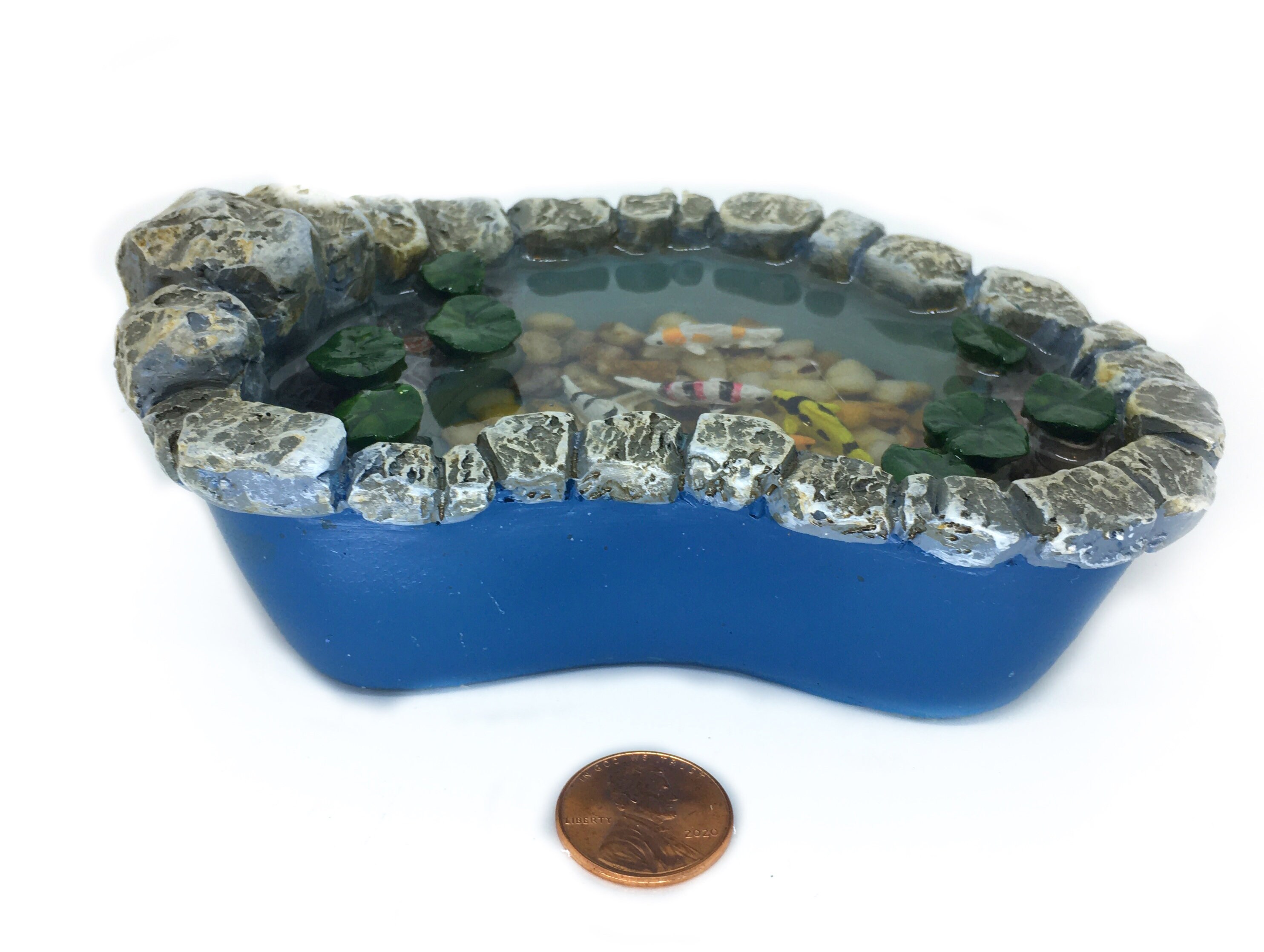 Miniature Pond With Striped Koi Fish Koi and Lily Pad Pond - Etsy