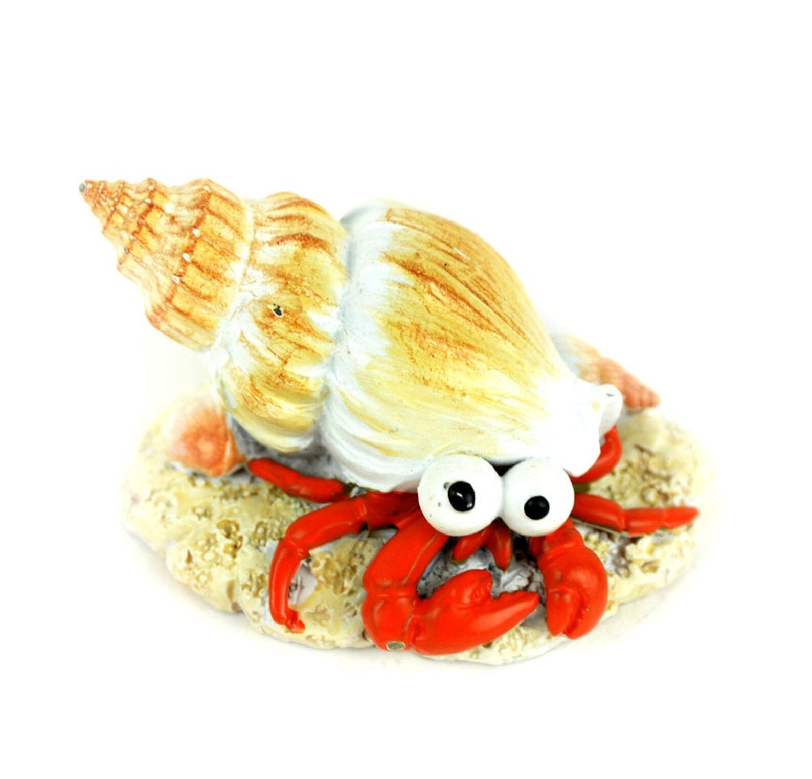 Crab in Tan Conch Shell Ocean Animal Miniature Beach - Etsy
