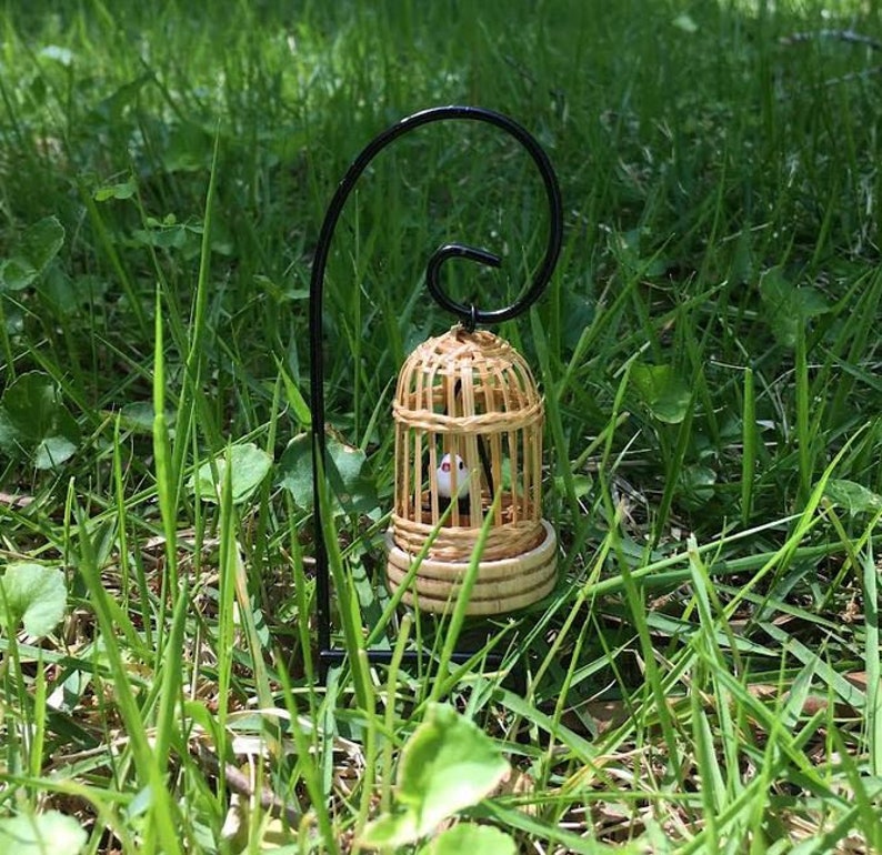 Miniature Bamboo Bird Cage With Bird Dollhouse Birdcage - Etsy