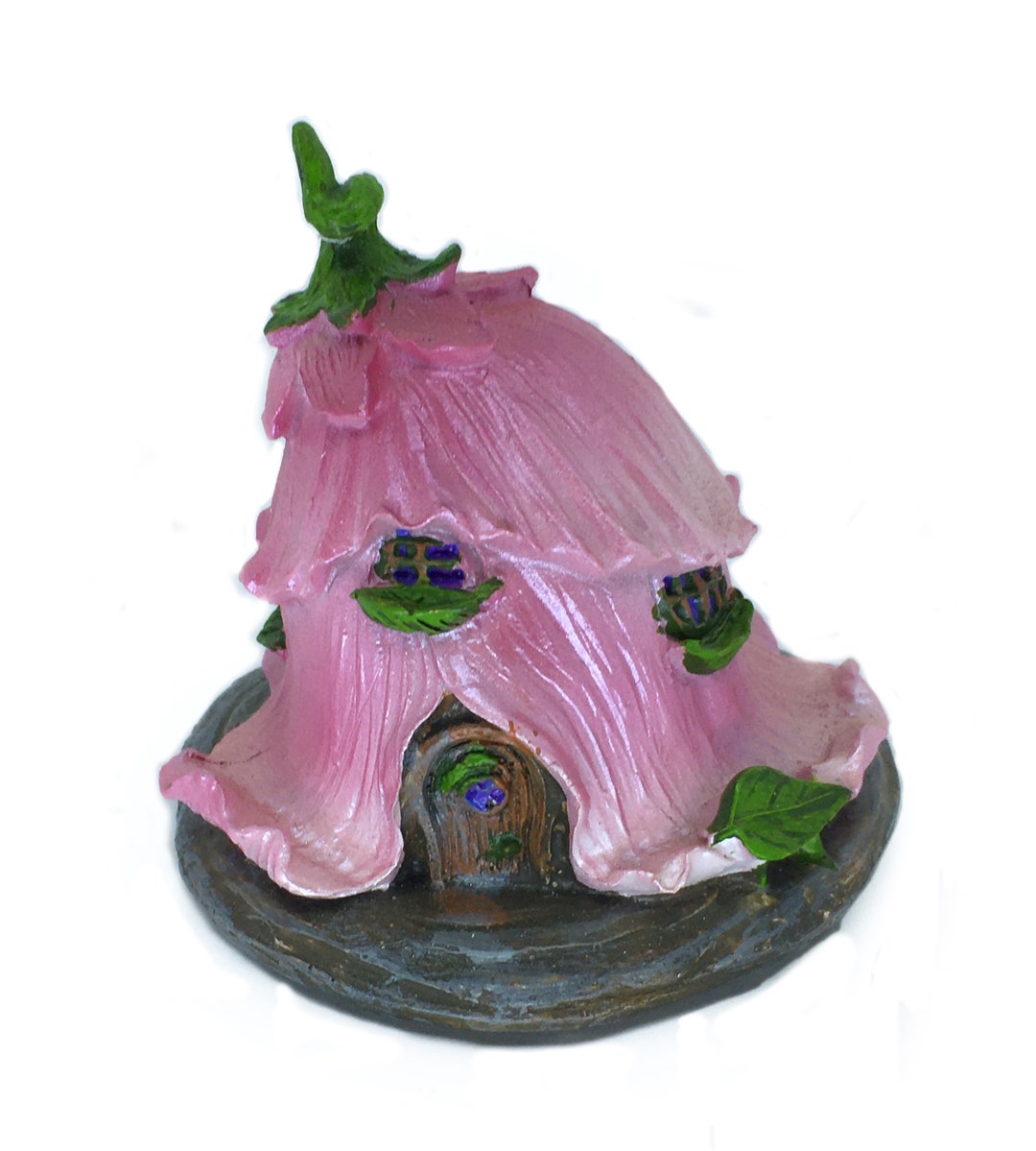 Miniature Pink Flower Petal Roof House, Spring Fairy House, Zen Garden ...