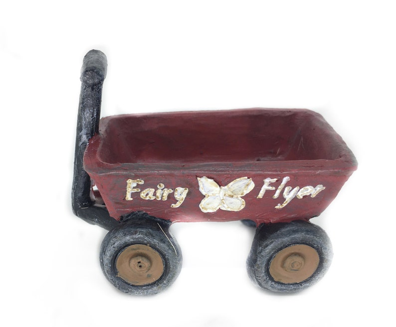 Miniature Red Wagon, 'fairy Flyer' Wagon, Fairy Garden Resin Wagon - Etsy