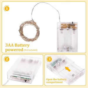 LED Battery Operated String Fairy Light Silver Wire Warm White Garden ...