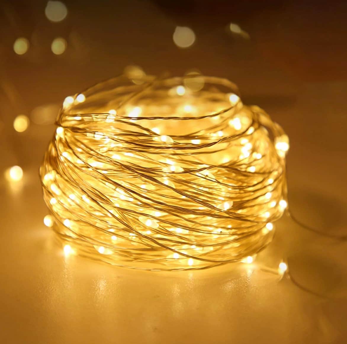 LED Battery Operated String Fairy Light Silver Wire Warm White Garden ...