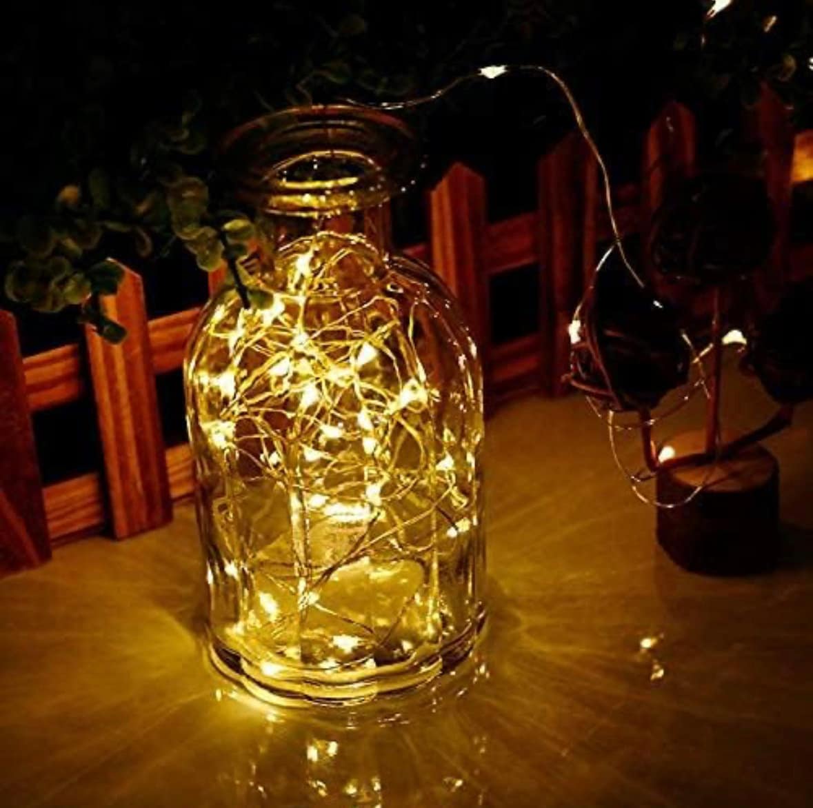 LED Battery Operated String Fairy Light Silver Wire Warm White Garden ...