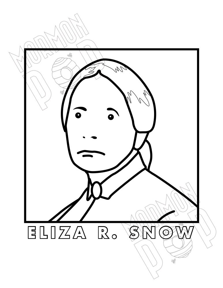 Coloring Page Eliza R. Snow Instant PDF Digital Download - Etsy