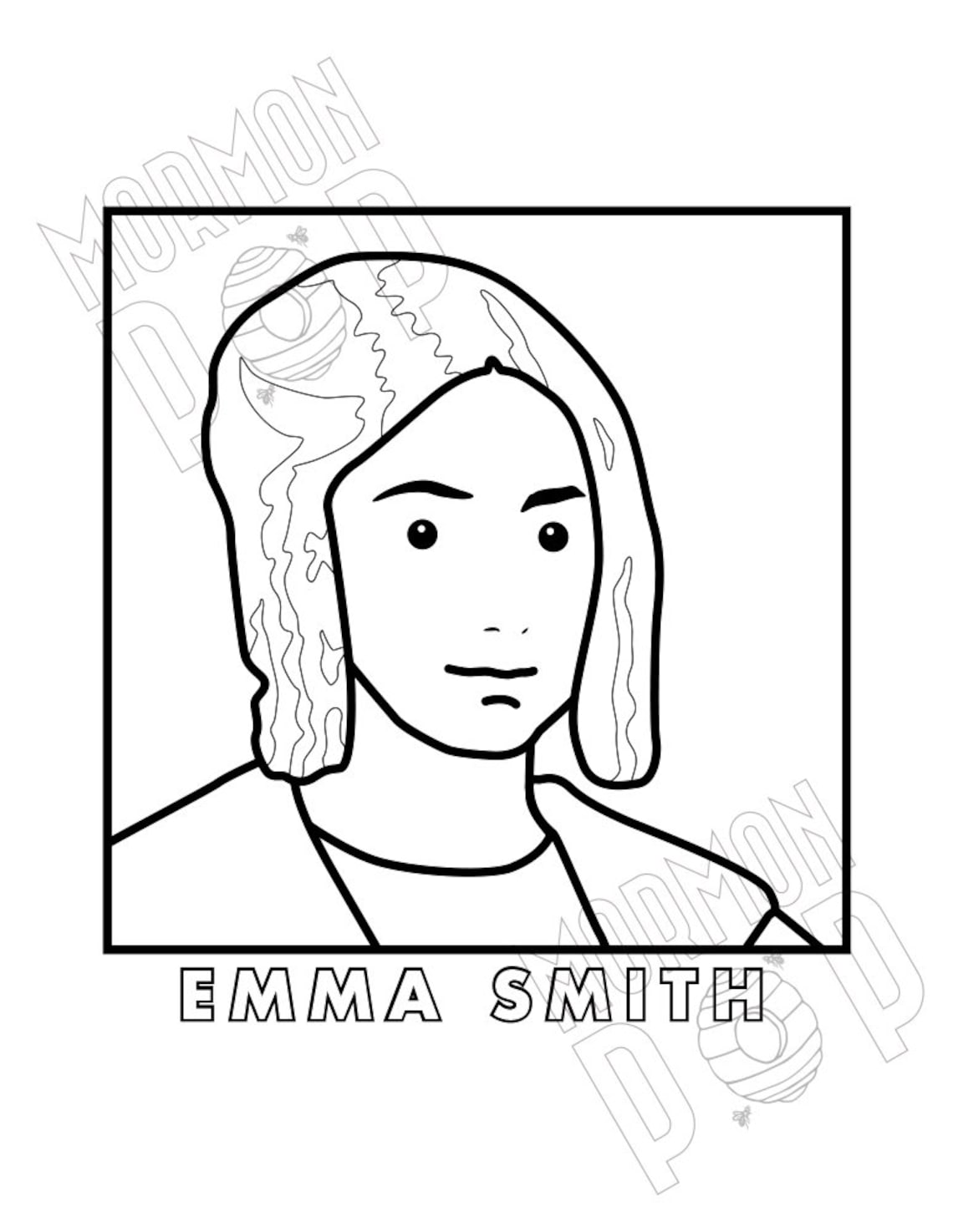 Coloring Page Emma Smith Instant PDF Digital Download Illustrated ...