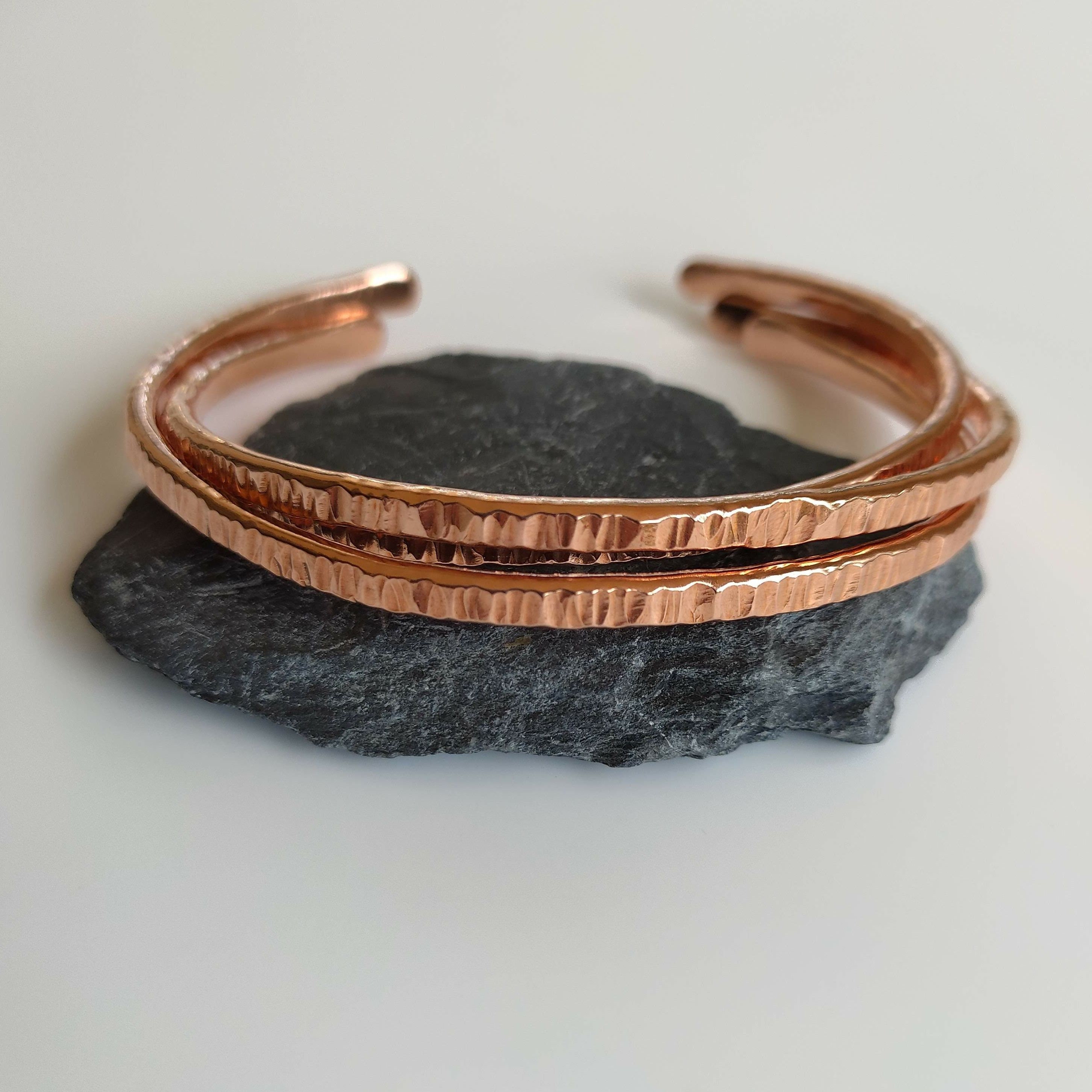 Copper Tree Bark Bangles Pure Copper - Etsy