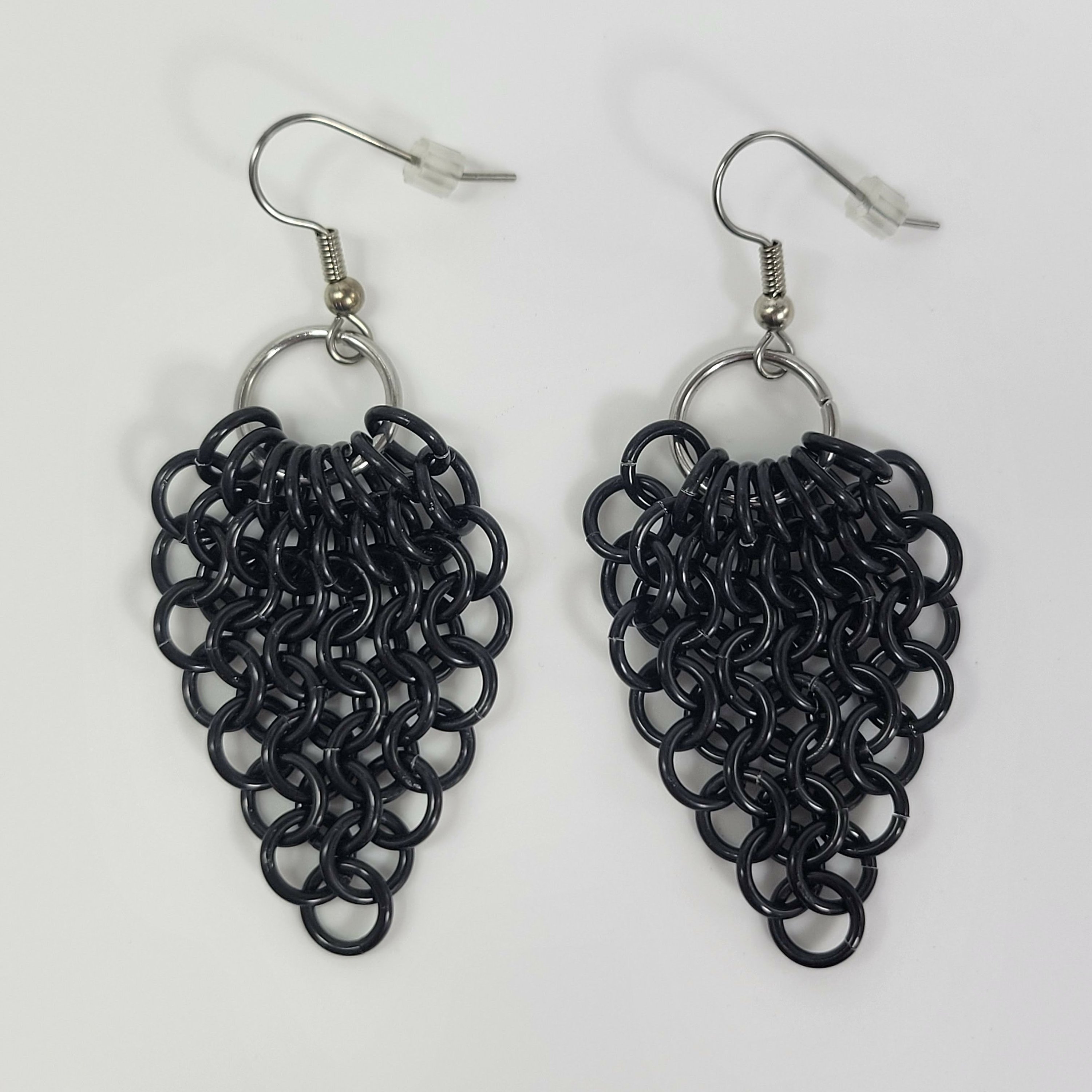 Black Chainmail Earrings 10 Year Anniversary Gift for Her - Etsy