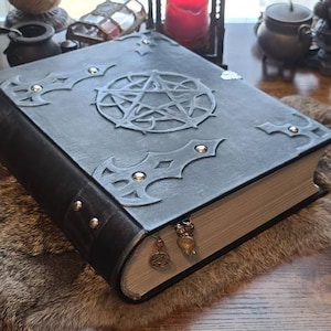 Medieval Spellbook Grimoire Pentacle Leather Handmade Book - Etsy