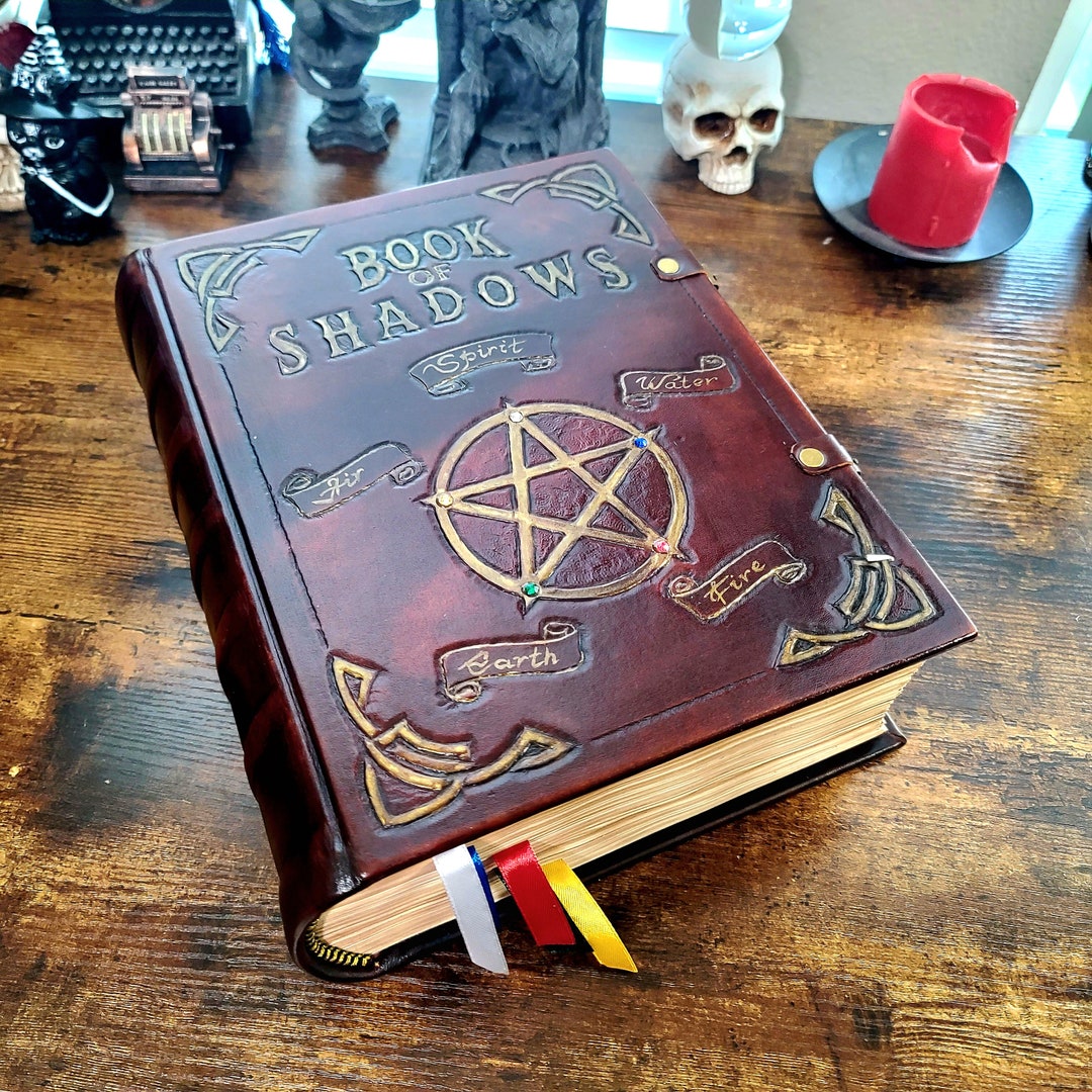 Exclusive Handmade Blank Leather Book of Shadows With Pentacle and Five ...