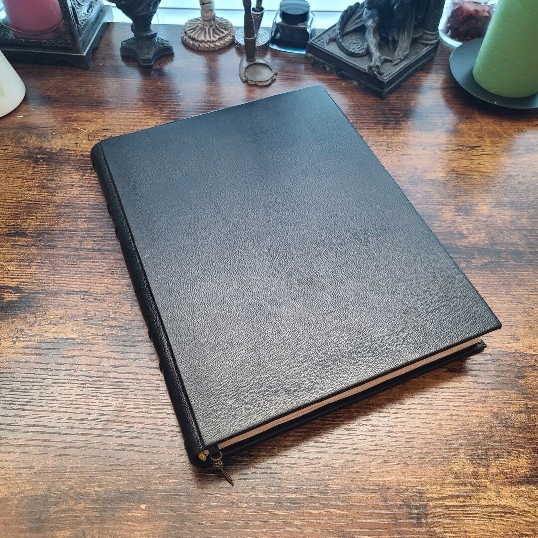 Classic Black Blank Leather Journal. IN STOCK - Etsy