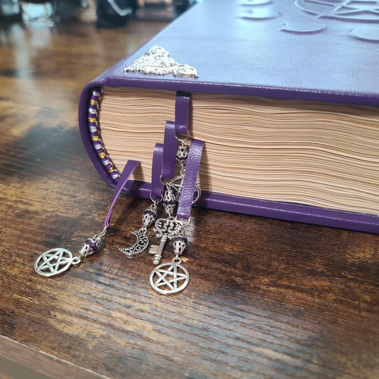 Purple Book of Spells With Pentacle and Moon Phases - Etsy