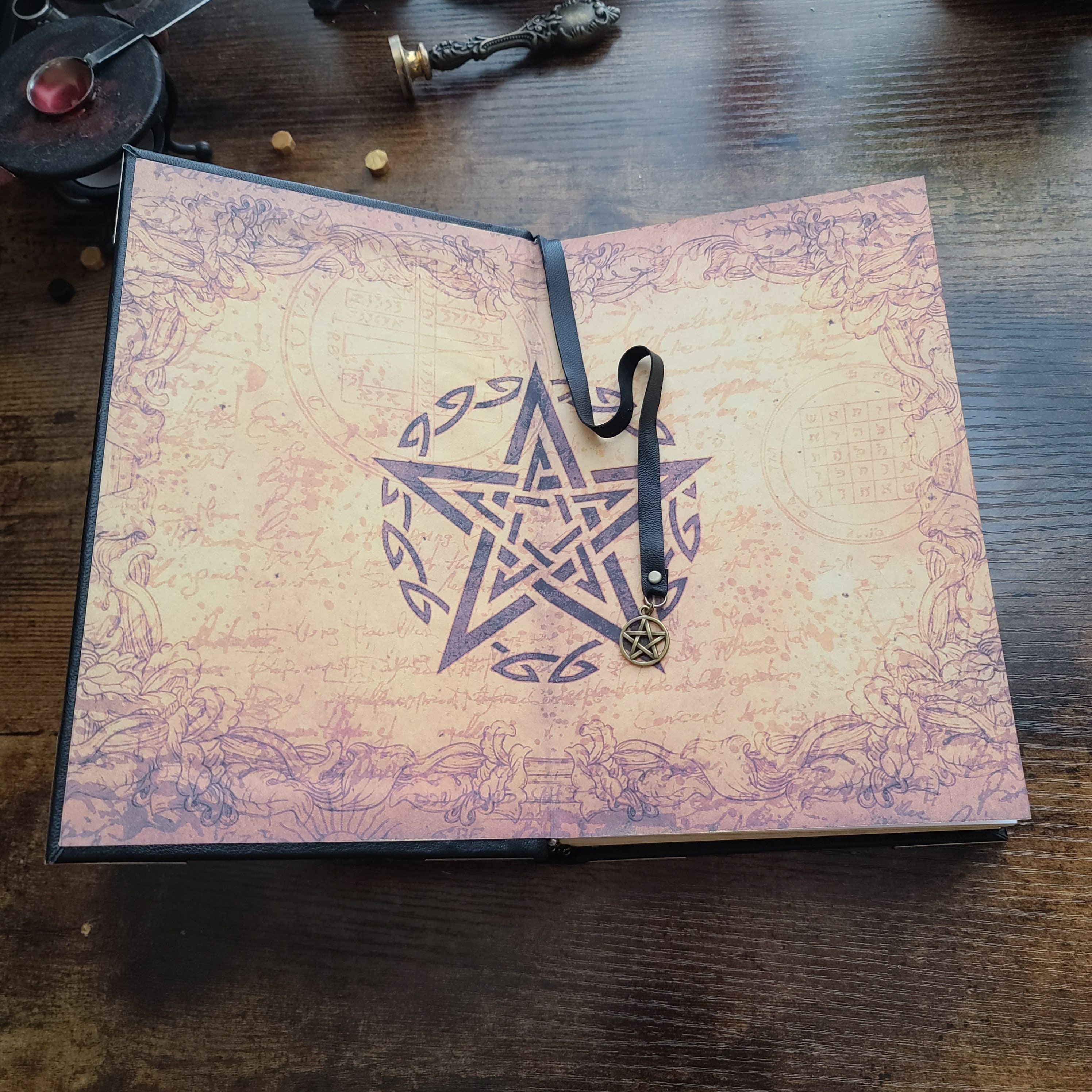 Leather Blank Notebook Pentagram - Etsy