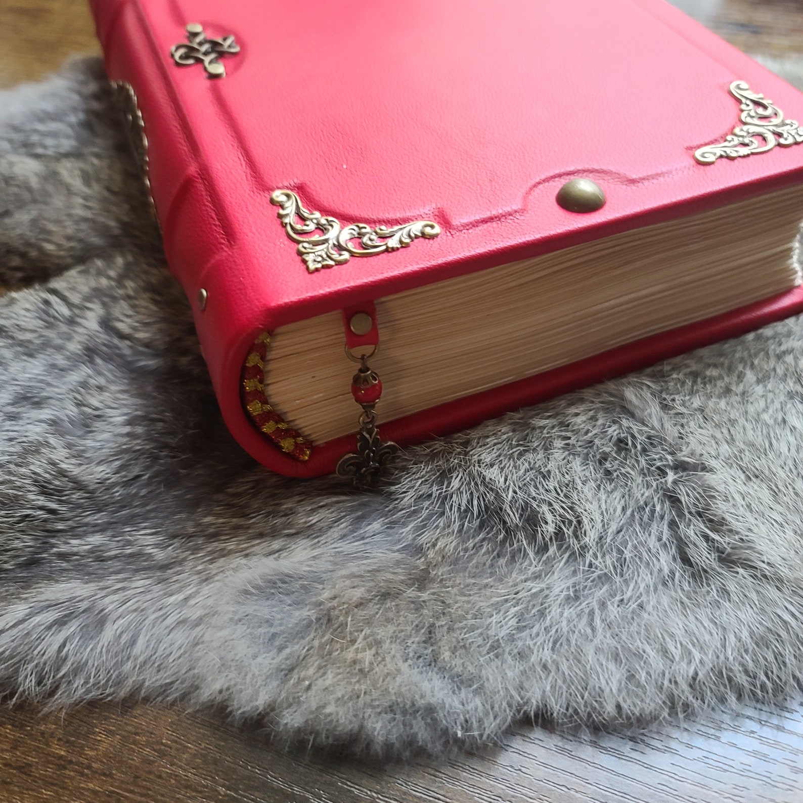 Red Vintage Leather Notebook Grimoire Spellbook Book of Shadows - Etsy