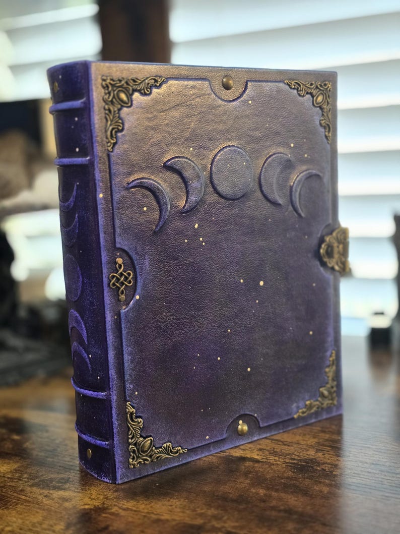 Leather 3-ring Binder. Moon Phases. Letter Size - Etsy