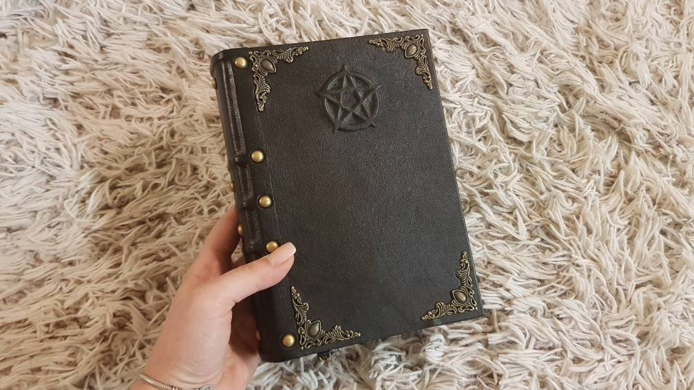 Classic Leather Spellbook Pentagram - Etsy