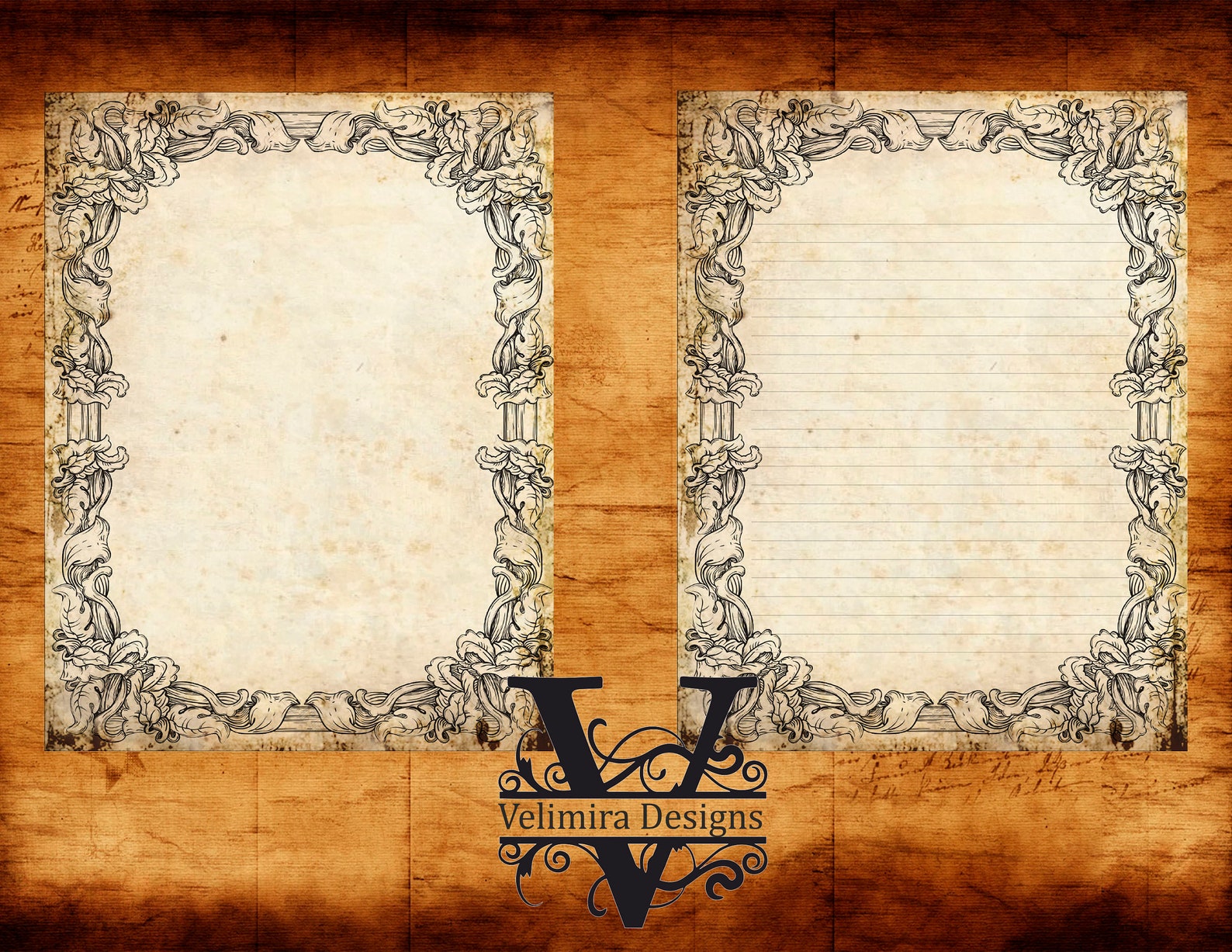 Blank Book of Shadows Printable Light Pages Set antique | Etsy