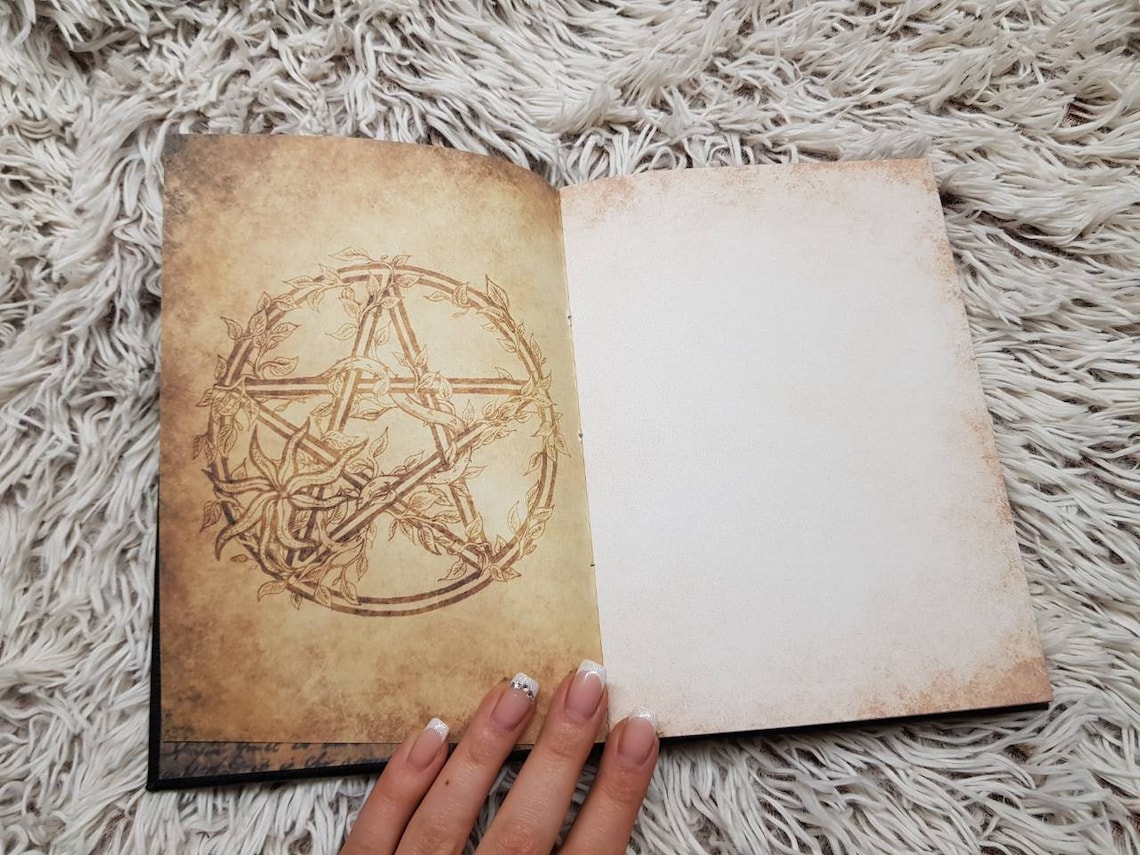 Leather handmade grimoire spell book book of shadows natural | Etsy