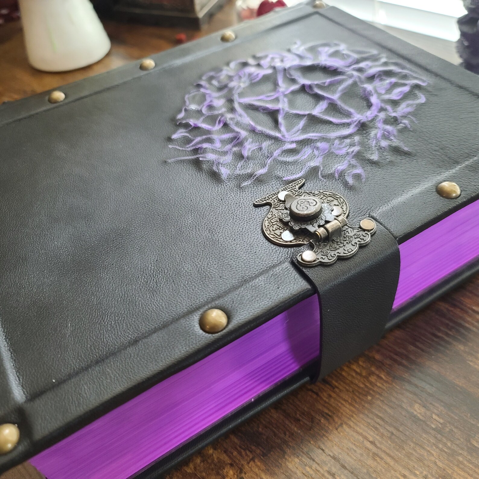 Handmade Blank Leather Journal, Book of Spells, the Pentagram - Etsy