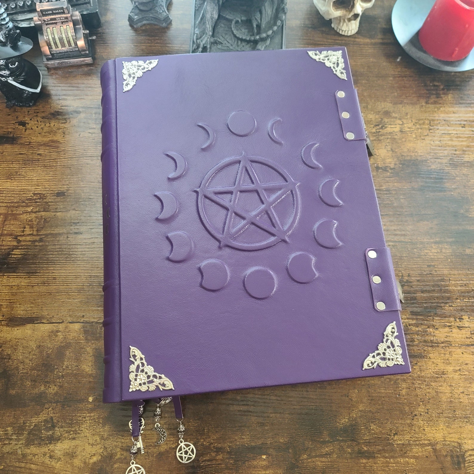 Purple Book of Spells With Pentacle and Moon Phases - Etsy