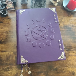 Purple Book of Spells With Pentacle and Moon Phases - Etsy