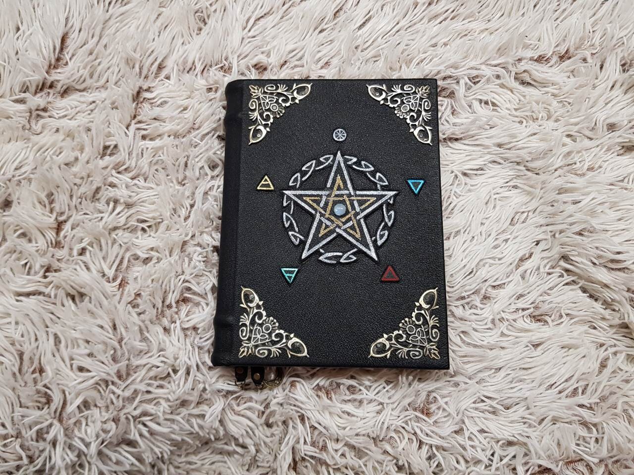 Leather handmade grimoire spell book book of shadows natural | Etsy