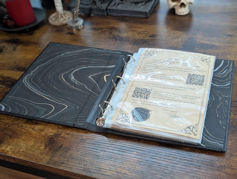 Triple Moon Arcana — Handmade Leather 3-ring Binder- A5 & Half Letter ...