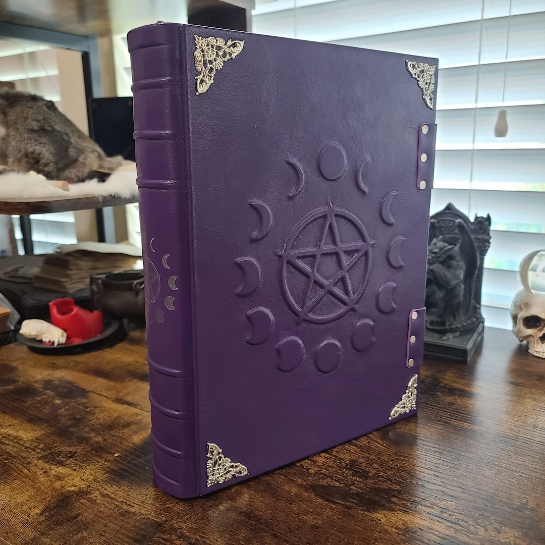 Purple Book of Spells With Pentacle and Moon Phases - Etsy