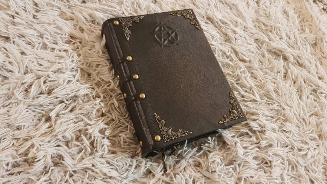 Classic Leather Spellbook Pentagram - Etsy