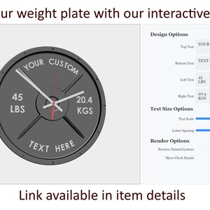 Weight Plate Custom Text Clock | Customizable 3D Printed Gift for ...