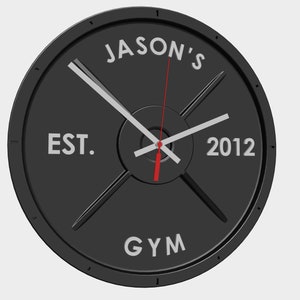 Weight Plate Custom Text Clock | Customizable 3D Printed Gift for ...