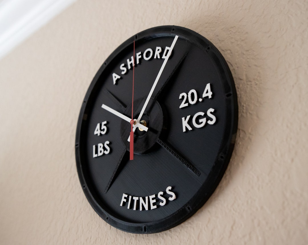 Weight Plate Custom Text Clock | Customizable 3D Printed Gift for ...